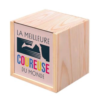 Fabulous Holzkiste - Die beste L&auml;uferin der Welt, Rennen, Marathon, Leichtathletik (10 x 10 x 10 cm)