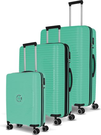 Travelite Hartschalen Kofferset 3teilig, 4 Rollen, ORBITA, Trolleys mit bruchsicherer Schale und praktischer Inneneinteilung, TSA Schloss, Koffer Größen L/M/S