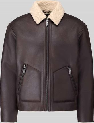 Only & Sons Kunstlederjacke mit Shearlingkragen