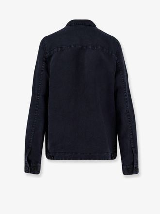 Marie Mas Mens Shirt Jacket With Logo Blue Polyamide
