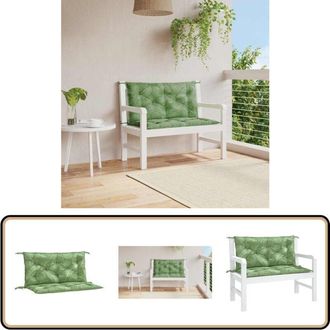 vidaXL Gartenbank-Auflagen 2 Stk. Blattmuster 100x50x7 cm Stoff - Gartenbank Auflagen - Sitzkissen Outdoor - Gartenkissen - Balkon Deko - Gartendeko