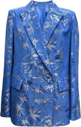 Maliparmi Maliparmi, Femme, Vestes, Bleu, Taille: 42 FR Giacca in fantasia a doppiopetto