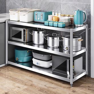 Generic K&uuml;chenregal aus Edelstahl, Mikrowelle Regal mit Verstellbaren B&ouml;den for Wohnzimmer, Balkon, Badezimmer, Garten