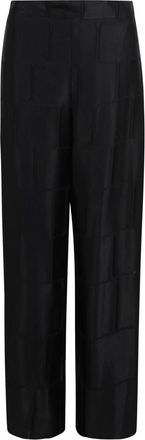 Pierantonio Gaspari Femme, Pantalons, Noir, Taille: 40 FR Pantalon Fluide avec Motif Graphique Semi-Transparent