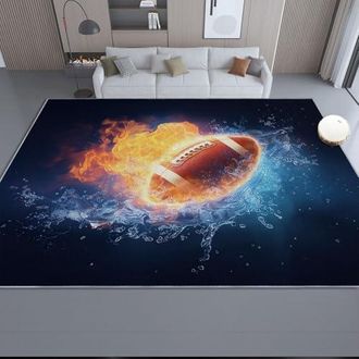 Generic Paillasson Antid&eacute;rapant Noir 120 x 170 cm, Tapis de Sol dint&eacute;rieur Lavable pour entr&eacute;e Cuisine Chambre &agrave; Coucher paillasson d&eacute;coratif, imprim&eacute; Sports 