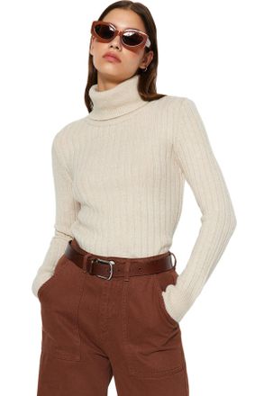 Trendyol Stone Weiche Texturd Basic Strickwaren Sweater TWOAW20FV0133
