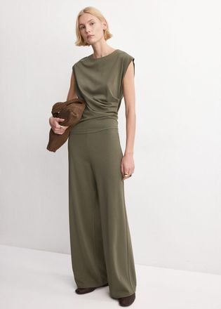 Mango Gerade Hose mit Stretchbund khaki - Damen - XXS - MANGO