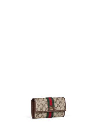 Gucci Womens Continental Wallet Ophidia Beige Calfskin & Purses