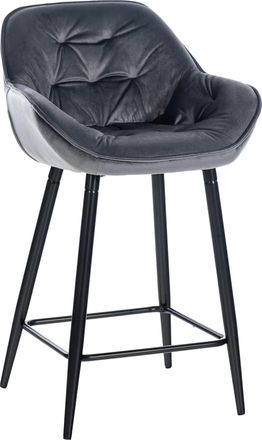 Clp Barhocker Gibson I Gepolsterter Tresenstuhl Mit Fußstütze, Farbe:dunkelgrau, Material:Samt