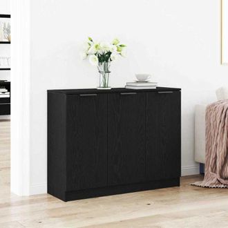 vidaXL Buffet Noir 90,5 x 30 x 70 cm Bois dingénierie Vidaxl