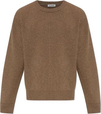 Jil Sander Homme, Pulls, Brun, Taille: XL Pull en laine &agrave; col en V