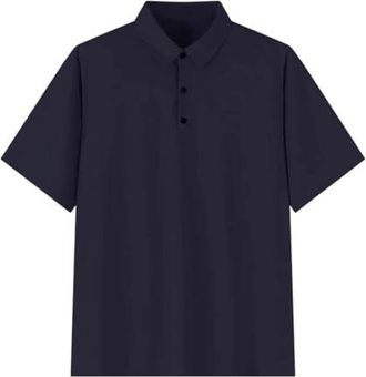 Generic Polo d&eacute;contract&eacute; &agrave; manches courtes pour homme, bleu marine, 4XL