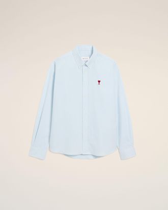 Ami Chemise bleue en coton ray&eacute; Ami de Coeur Bleu - XXS - Unisex