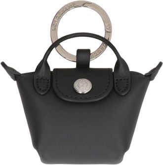Longchamp Womens Key Ring Le Pliage Xtra Black Cow Hide Keyrings & Keychains