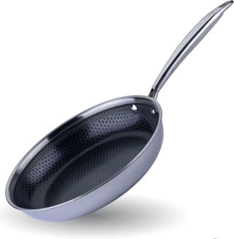 Fackelmann Chefkoch trifft Antihaftpfanne - &Oslash;24 cm Premium Bratpfanne aus Edelstahl mit keramischer Antihaftbeschichtung, f&uuml;r alle Herdarten inkl. Induktion