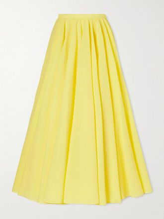 Jacquemus Jupe Midi En Cr&eacute;pon De Coton M&eacute;lang&eacute; La Jupe Paysan - Jaune