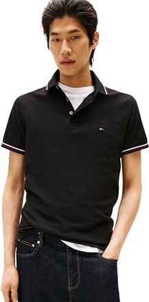 Tommy Hilfiger Polo Slim fit pour Homme MW0MW37346 S/S, Noir, XXL, Noir (Noir), XXL