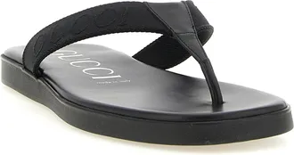 Gucci Jacquard Thong Sandals - Black