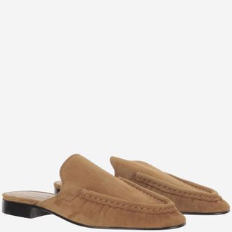 ARMARIUM Womens Suede Mules Brown Leather