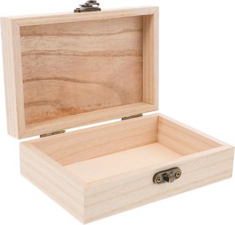 NUOBESTY Rechteckige Holzbox Mit Schloss Natürliche Holzoptik Abschließbare Diy Aufbewahrungsbox Für Schmuck Und Erinnerungsstücke Multifunktional Zum Bemalen 