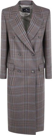 Etro Femme, Manteaux, Gris, Taille: 40 FR Double-Breasted Manteaux