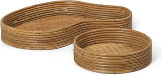 Ferm Living Plateaux Isola en rotin - Set de 2 Ferm Living