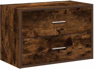 vidaXL vidaXL Armoire 2 tiroirs ch&ecirc;ne fum&eacute; 60x31x40 cm bois