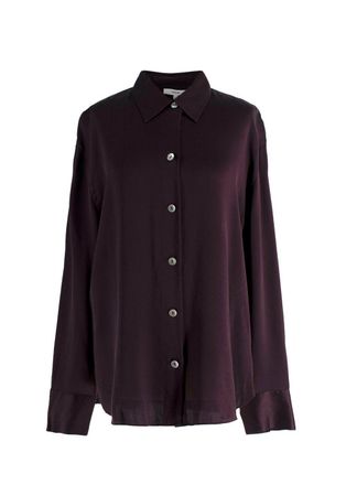 Vince Burgundy Silk Blouse Size XL