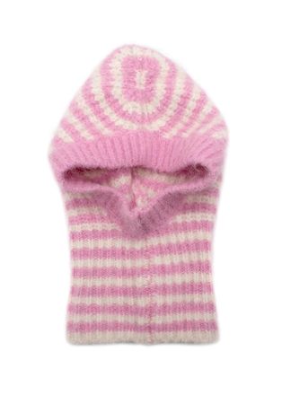 Helmstedt Pink Striped Knitted Balaclava