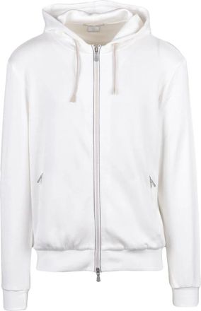 Eleventy Homme, Sweatshirts et sweats &agrave; capuche, Blanc, Taille: L Felpa cappuccio e zip