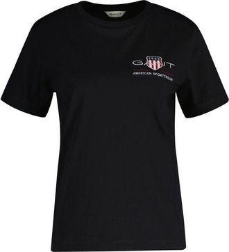 GANT Gant Herren Reg Archive Shield T-Shirt T Shirt, Schwarz, L EU