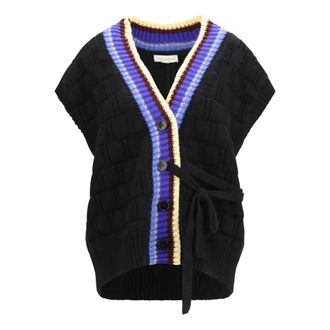 Dries Van Noten Strickjacke aus Wolle und Kaschmir mit V-Ausschnitt - - Knitwear - Damen - Schwarzk - M