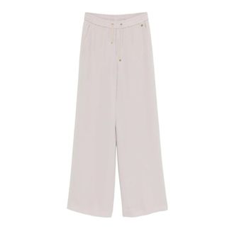 Herno Femme, Pantalons, Beige, Taille: 40 FR Pantalon Fluide Jambe Large avec Cordon de Serrage