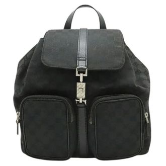 Gucci Pre-owned GG Canvas Leder Rucksack - - Pre-owned - Damen - Schwarzk - ONE SIZE