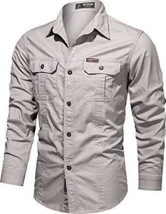 Generic Chemise de travail boutonn&eacute;e pour homme, couleur unie, chemise d&eacute;contract&eacute;e au quotidien, chemise confortable, coupe r&eacute;guli&egrave;re, haut polyvalent &agrave; manc