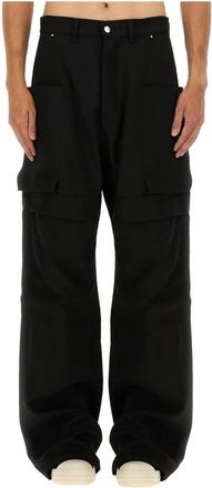 Rick Owens Homme, Pantalons, Noir, Taille: W32 Pantalon Cargo &agrave; Jambes Larges