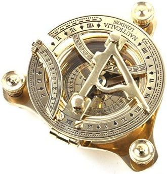 Nauticalia Messing-Sonnenuhr in Box, 9 cm