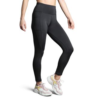 Danish Endurance Damen Sport-Leggings mit Taschen, Blickdicht & Elastisch, aus recycelten Materialien, Schwarz, XS