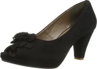 Hirschkogel Damen 3007401 Peep-Toe, Schwarz (schwarz 002)