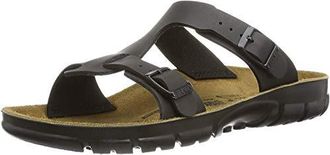 Birkenstock Classic Saragossa Birko-Flor Sandales à Bride de Cheville pour Femme avec Talon compensé, Noir, 42 EU Schmal