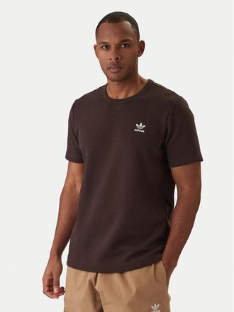 adidas T-Shirt Trefoil Essentials Waffle KE1136 Braun Regular Fit