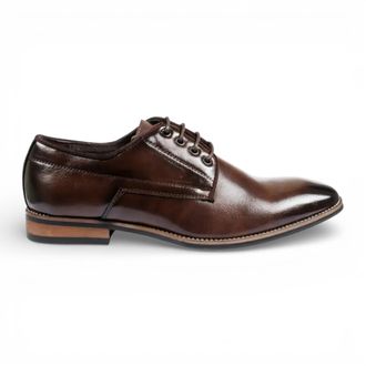 Infinity Leather Braune, klassische, schlichte Derby-Brogue-Schn&uuml;rschuhe f&uuml;r Herren