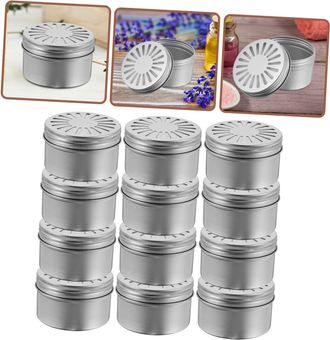 Valiclud 12stücke Leichte Aluminium-Diffuser Box Mit Hohlem Schraubdeckel Aroma Behälter Für Ätherische Öle Langlebig Und Kompakt Für Raumluftverbesserung Und 