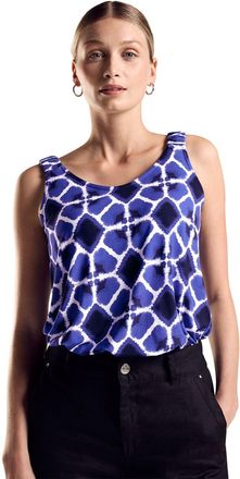 Street One Damen A321678 Top Mit Print, Violet Blue, 46 EU