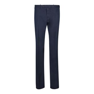 Dell'Oglio Homme, Pantalons, Bleu, Taille: XL Chinos en coton fusel&eacute; alv&eacute;ol&eacute;