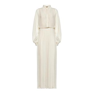 Fendi Hemdkleid mit Faltenrock - - Dresses - Damen - Wei&szlig; - XS