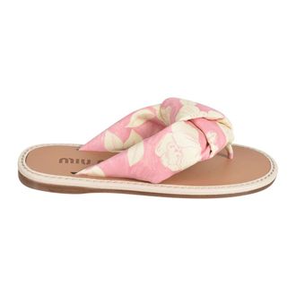 Miu Miu Floral bedruckte Flip-Flops - - Shoes - Damen - Rosa - 36 EU