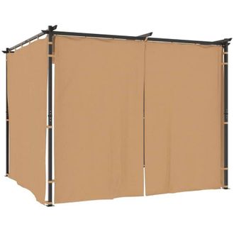 vidaXL Vidaxl - Tonnelle avec rideaux 3x3 m Taupe Acier