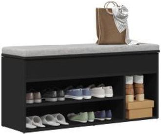 Les Tendances Banc à chaussures noir 102x30,5x45 bois dingénierie