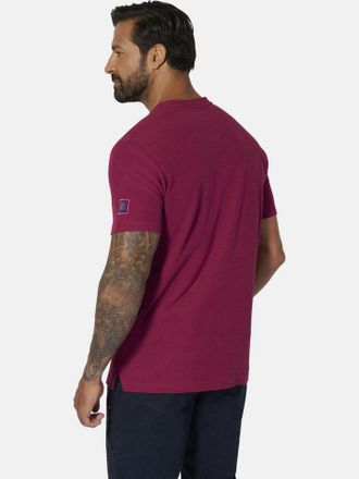 Jan Vanderstorm T-Shirt GORTAN mit Knopfleiste & Aufdruck